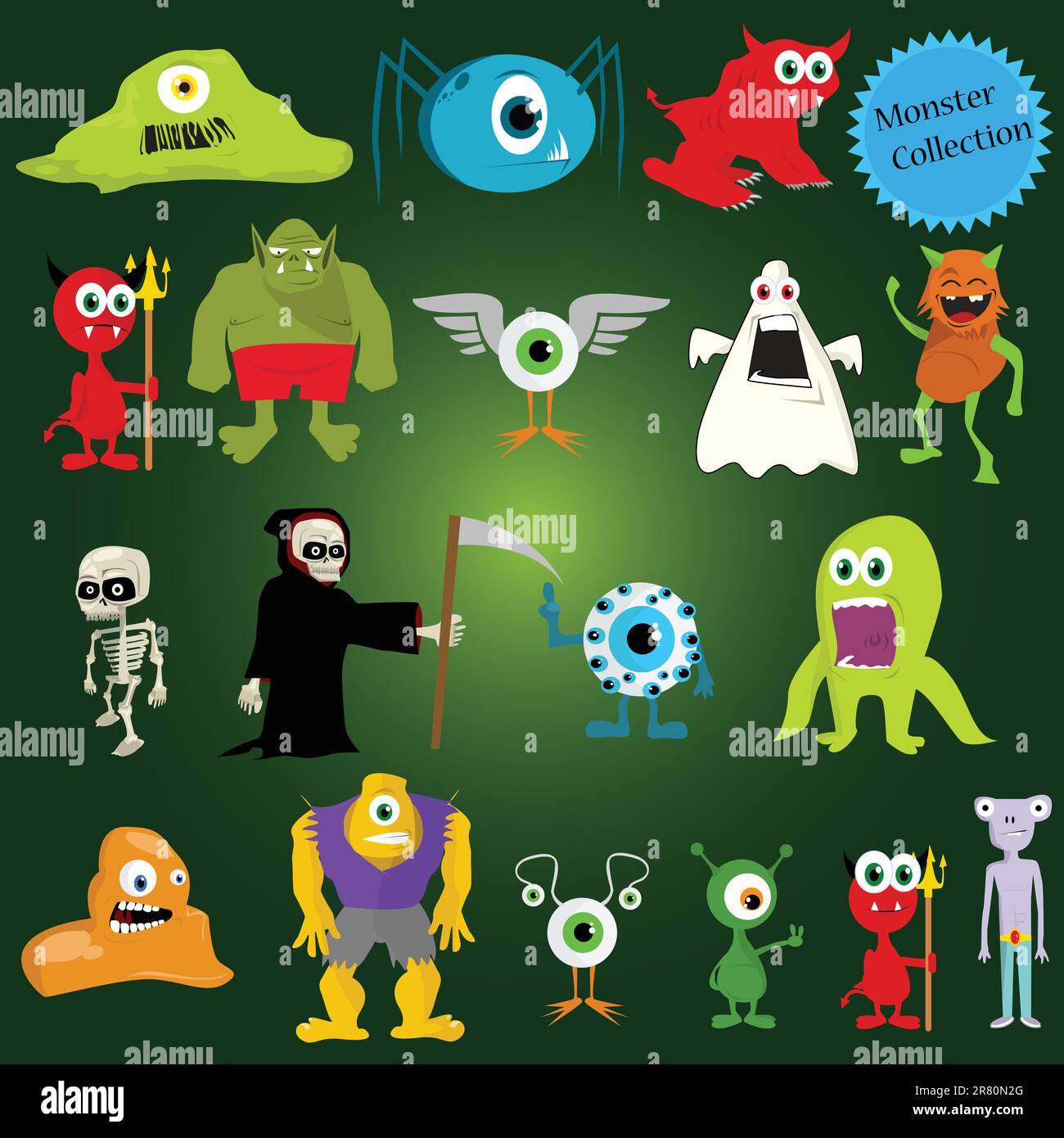 halloween vector monsters Stock Vector Image & Art - Alamy