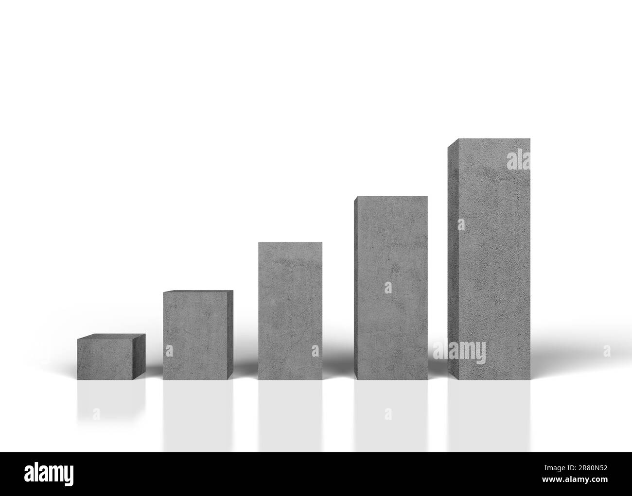 gray concrete growth chart on white background Stock Photo - Alamy