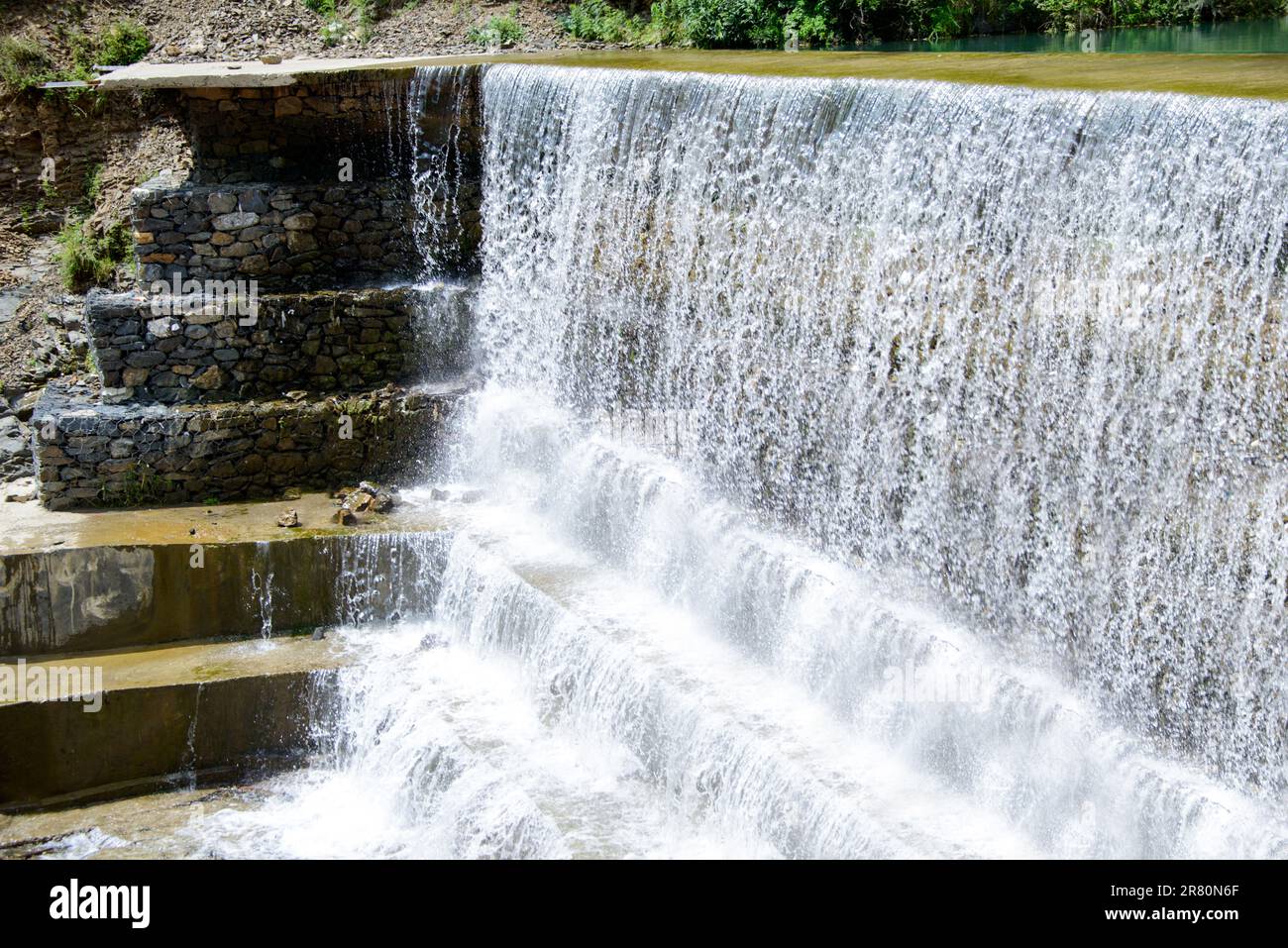 The waterfall landscape at Samundar Katha lake in Nathia Gali ...