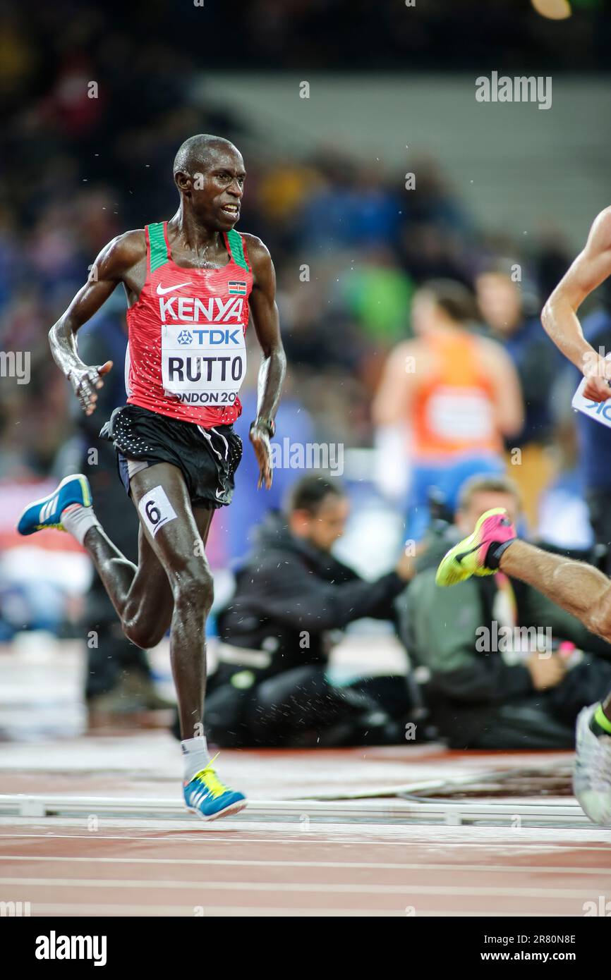 Cyrus Rutto participating in the 5.000 m at the World Athletics ...