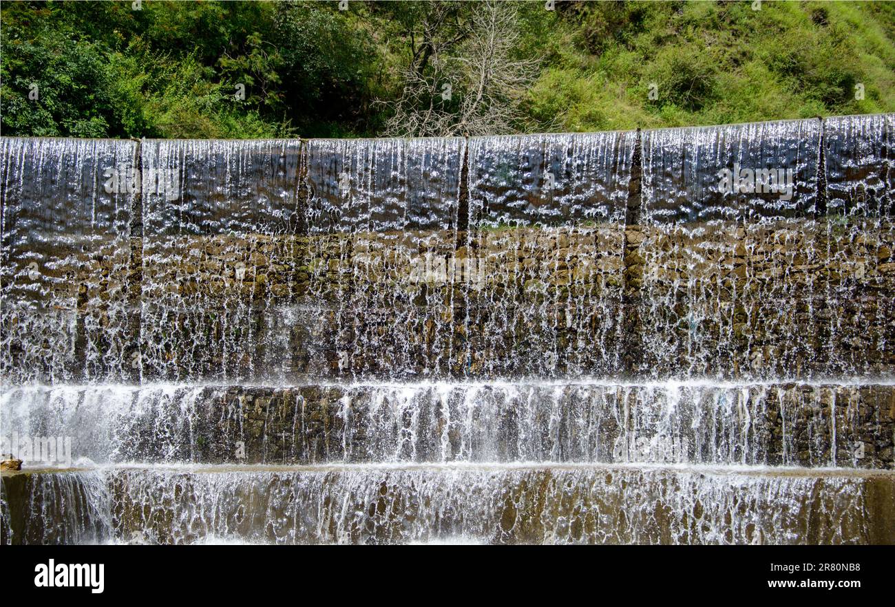 The waterfall landscape at Samundar Katha lake in Nathia Gali ...