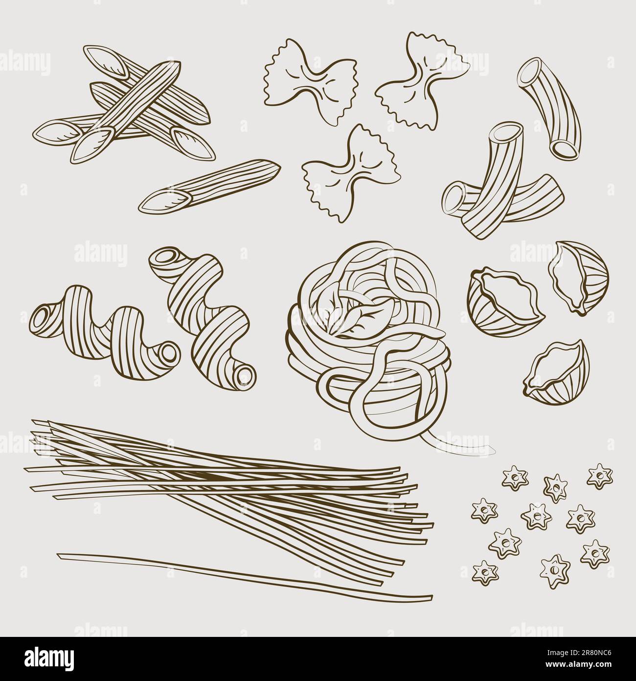 pasta vector sketch hand drawing in vector and illustration Stock ...
