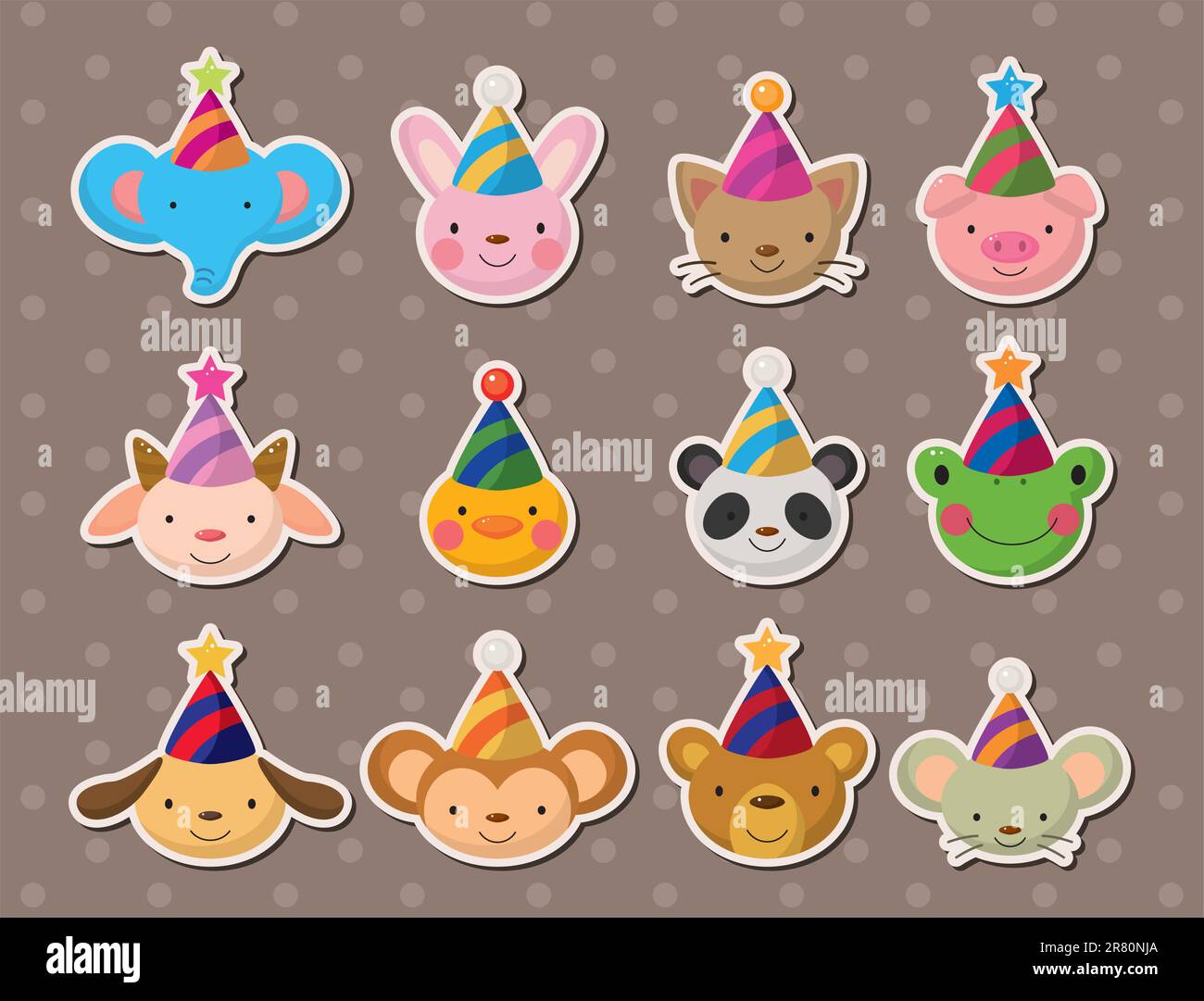 party animal face stickers Stock Vector Image & Art - Alamy
