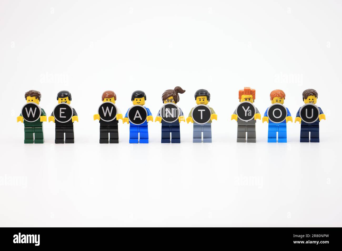 worker show the wording "we want you Stock Photo - Alamy
