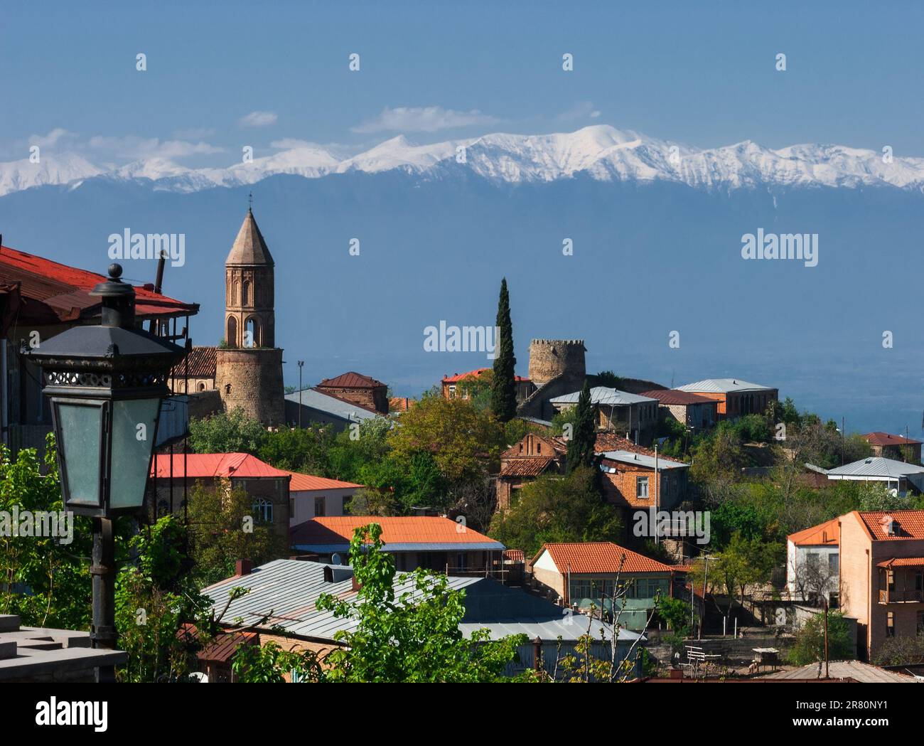 Magic View of Signagi and caucasus mountain range Stock Photo - Alamy