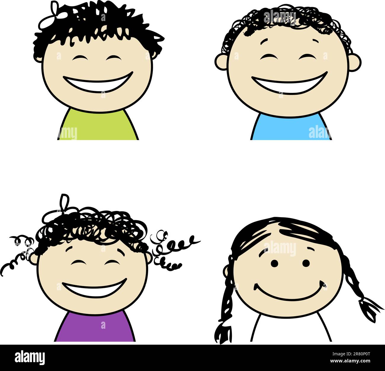 Portrait smiling women Stock Vector Images - Alamy