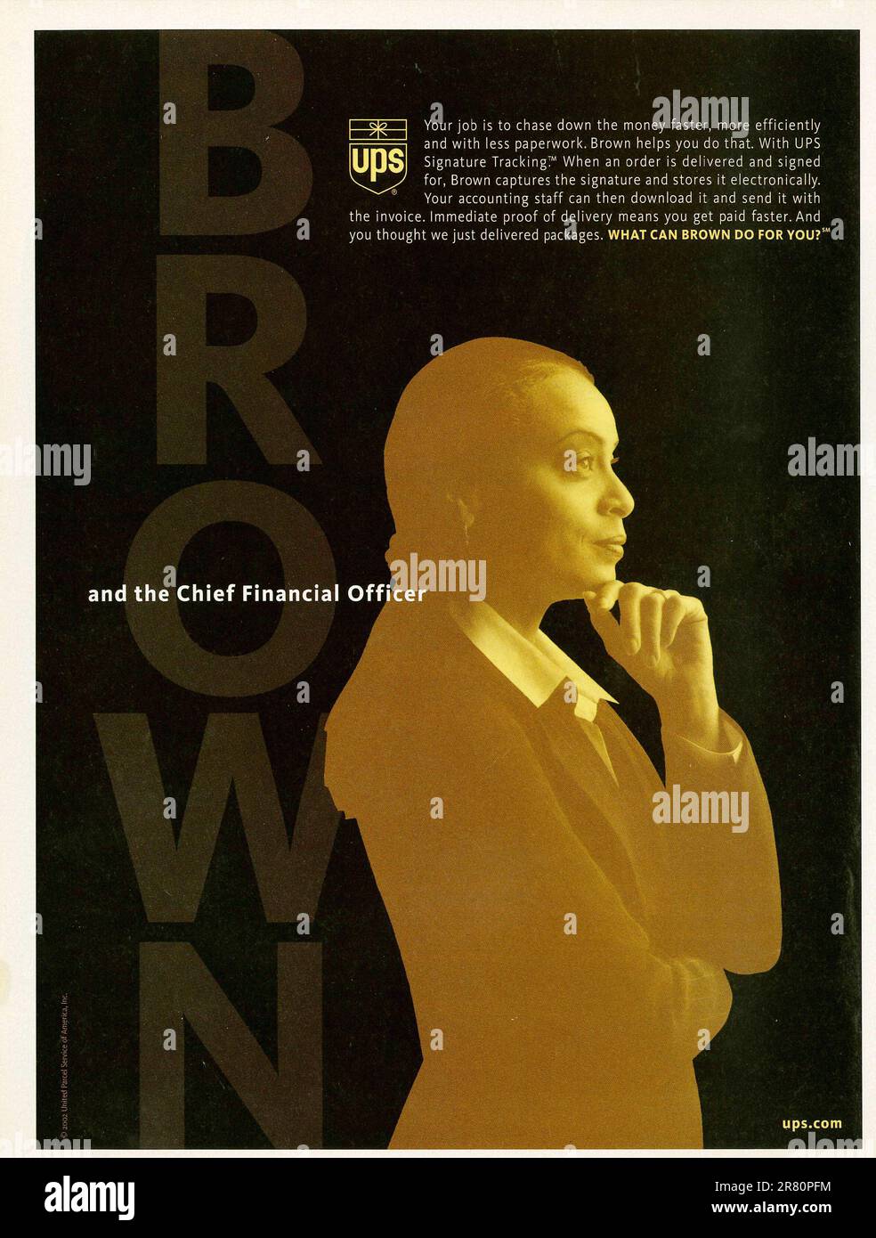 UPS Signature Tracking advert in a magazine June 2002 Stock Photo - Alamy