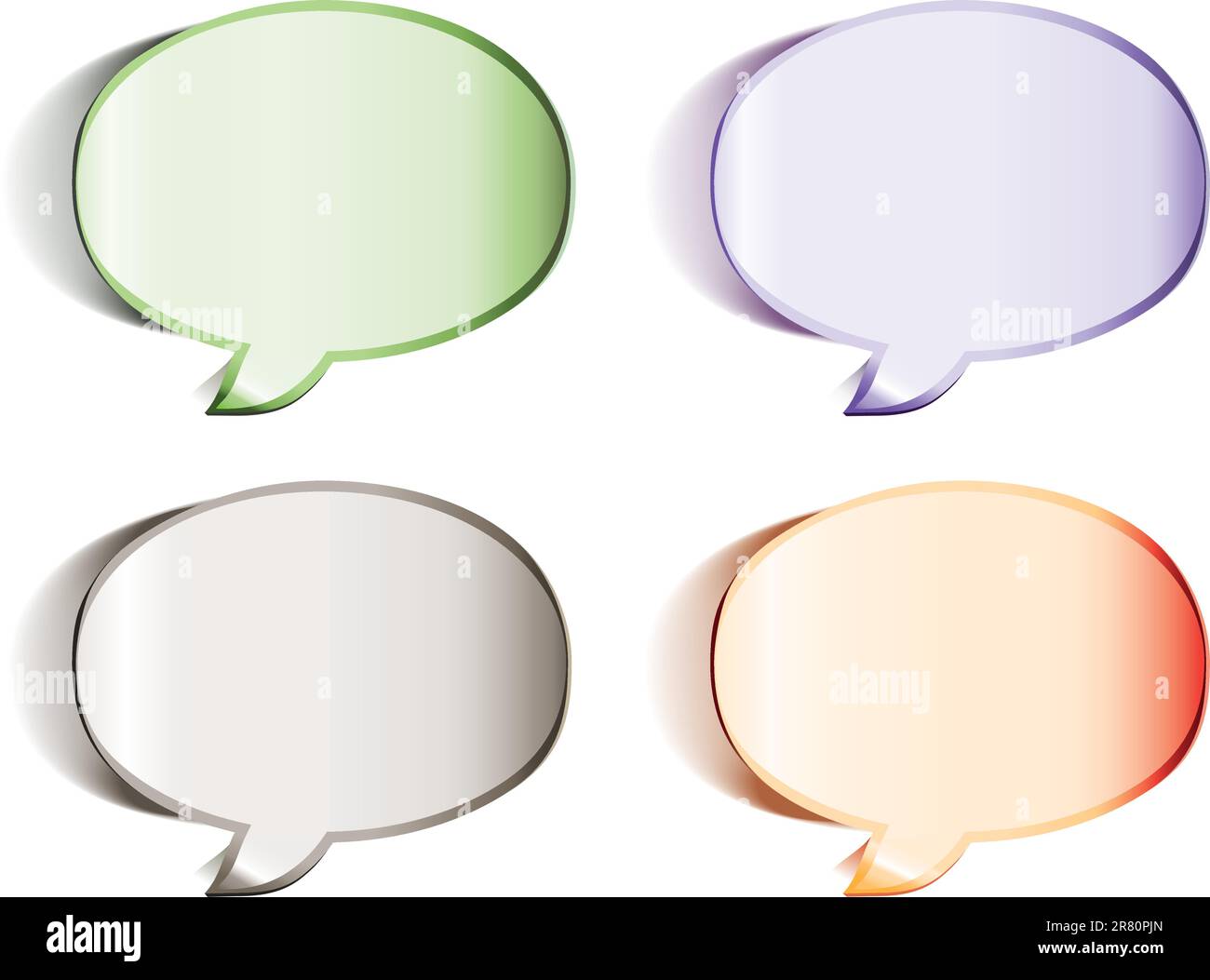 Set of blank speech bubbles stickers - eps8 format Stock Vector Image ...