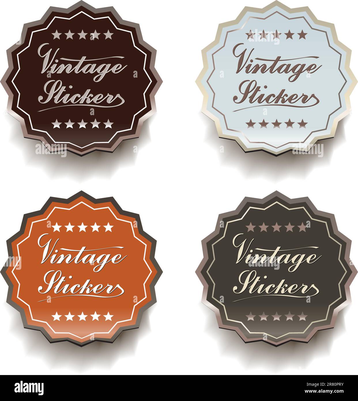 Set of vintage stickers - design elements eps8 vector format Stock ...