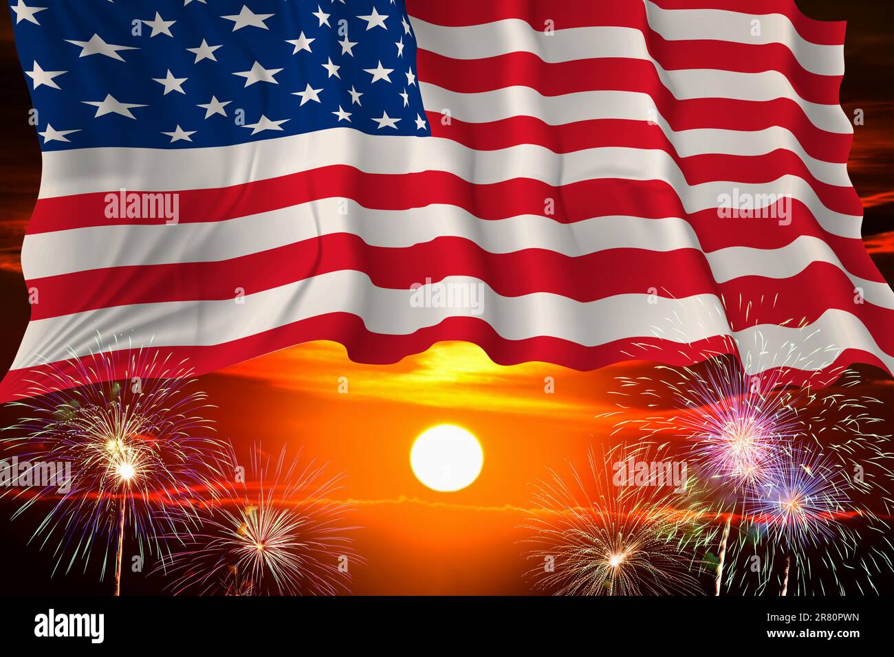 American Flag Fireworks Celebration Eagle Patriotic 4th Of July
