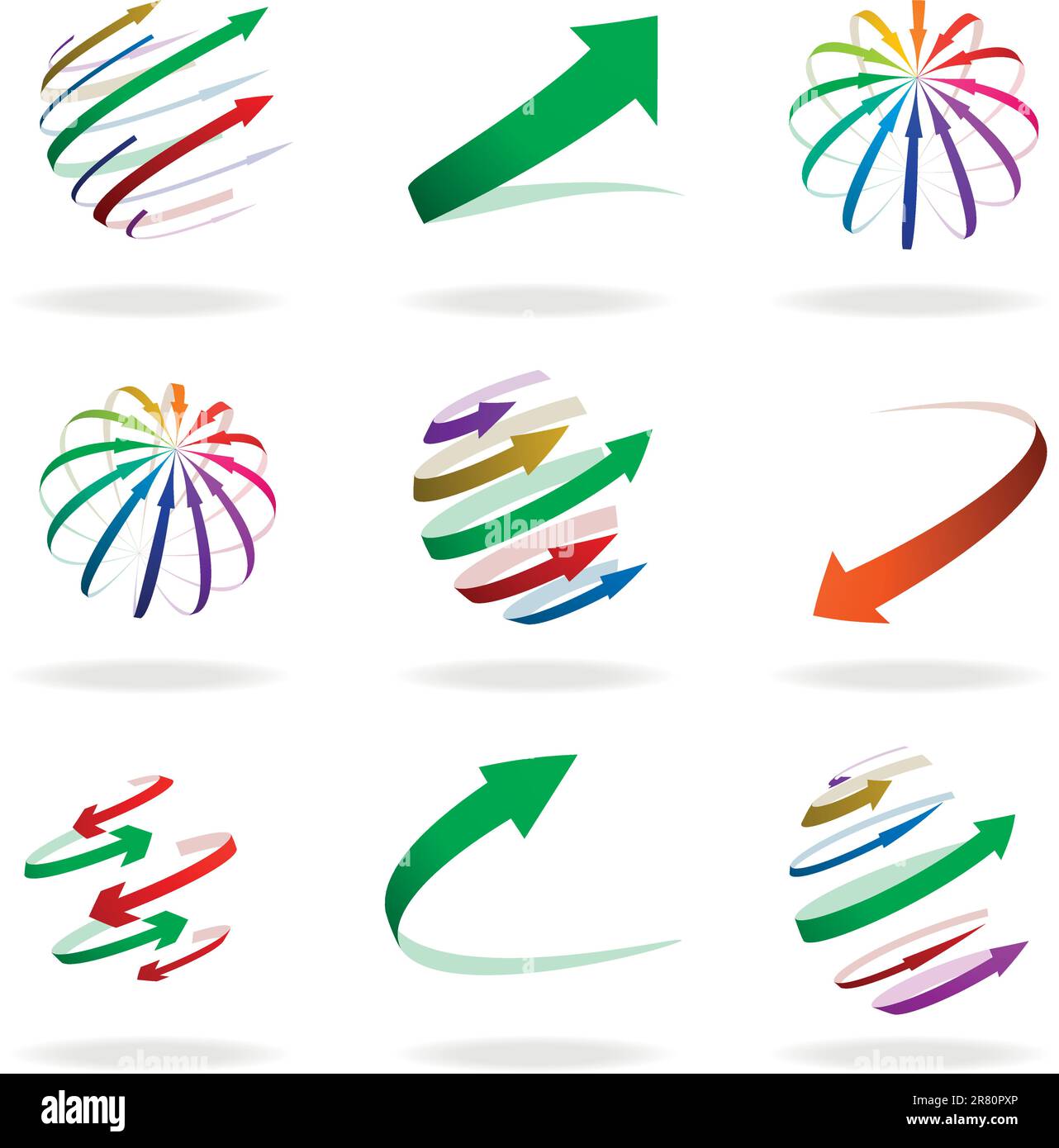 set of different colorful arrow illustrations Stock Vector Image & Art ...