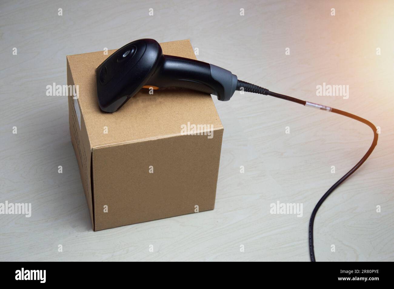 Woman scanning barcode shopping hi-res stock photography and images - Alamy