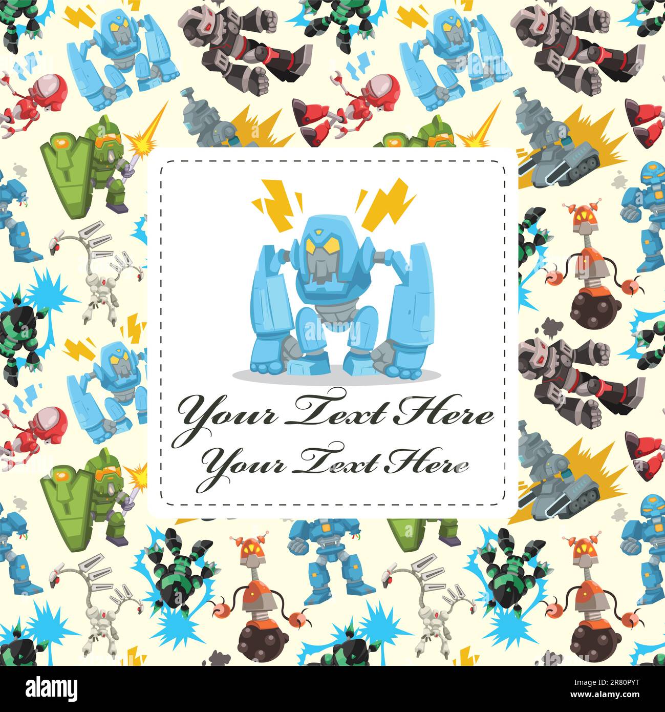 cartoon robot card Stock Vector Image & Art - Alamy