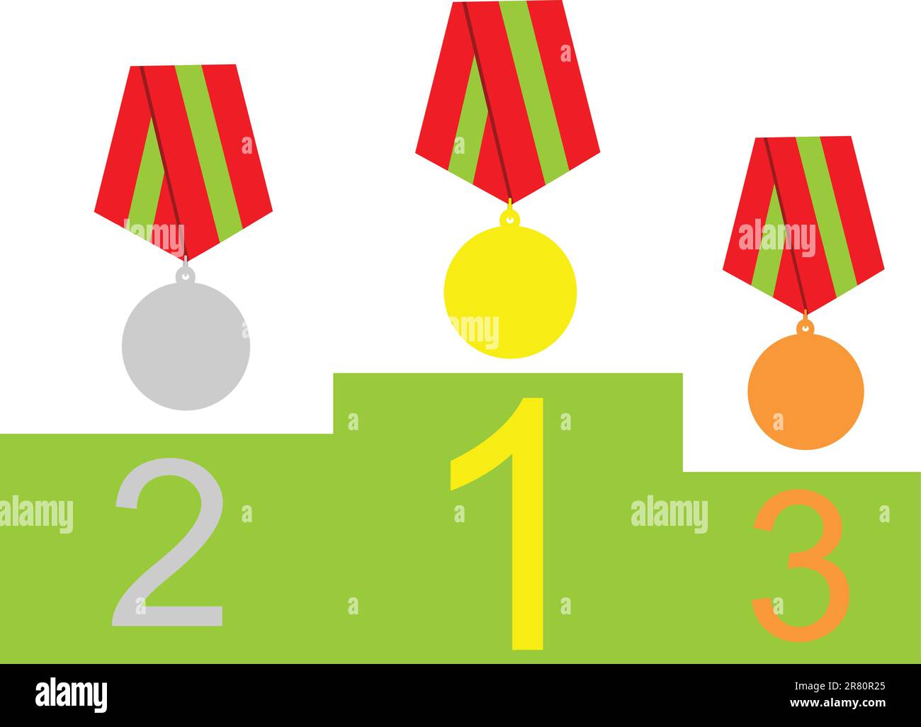 Podium. Collection of medals. Medals of the winner. Gold medal Stock ...