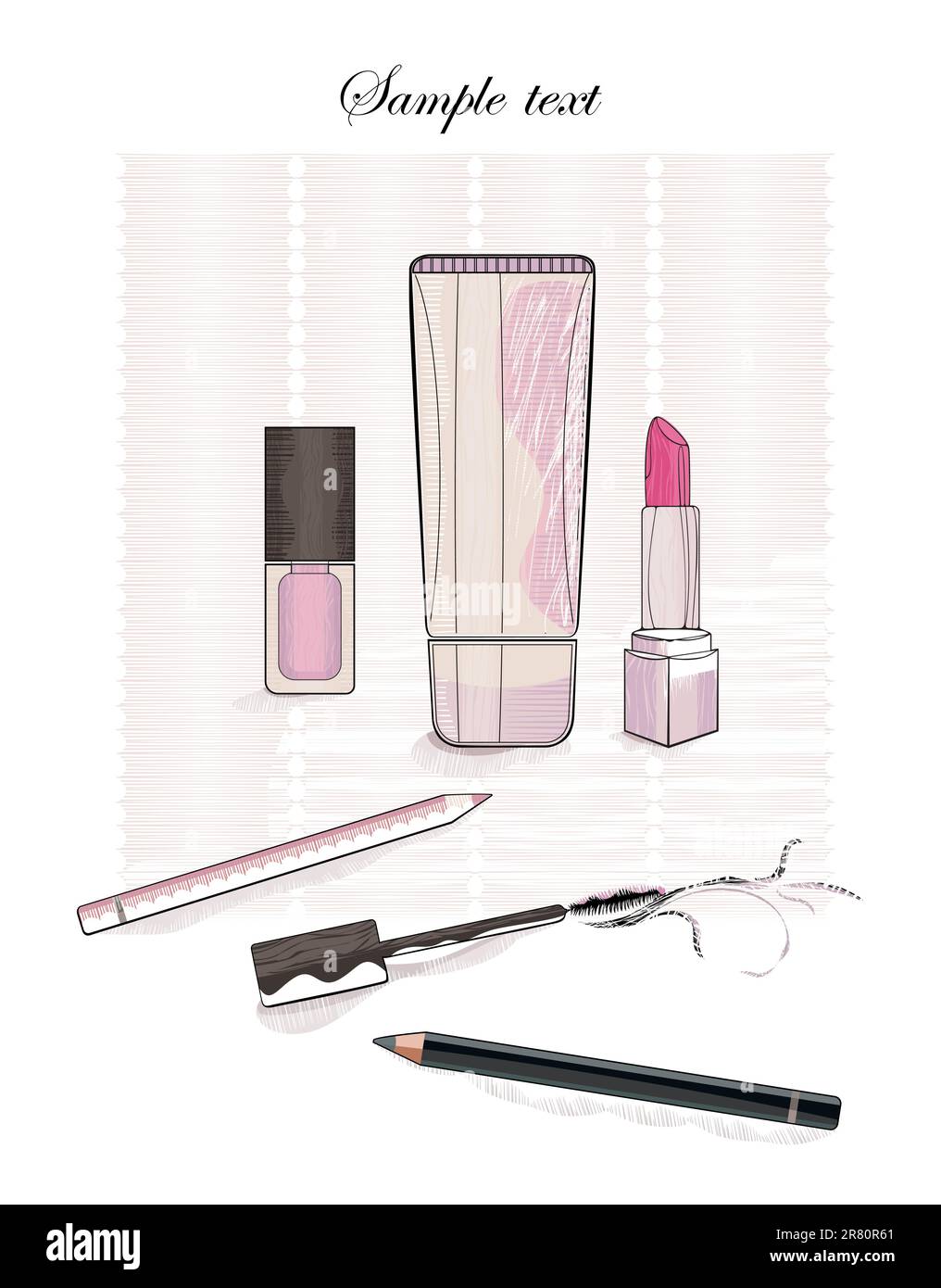 vector drawing of the trendy cosmetics - ready to place your text Stock ...