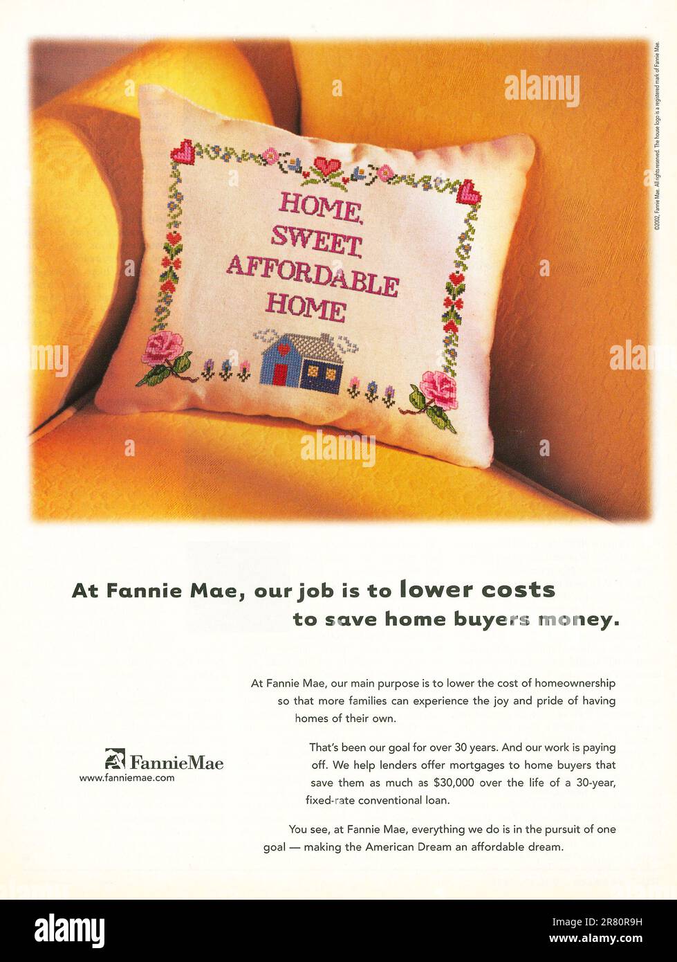 Fannie Mae advert in a magazine June 2002. Home Sweet Affordable Home ...
