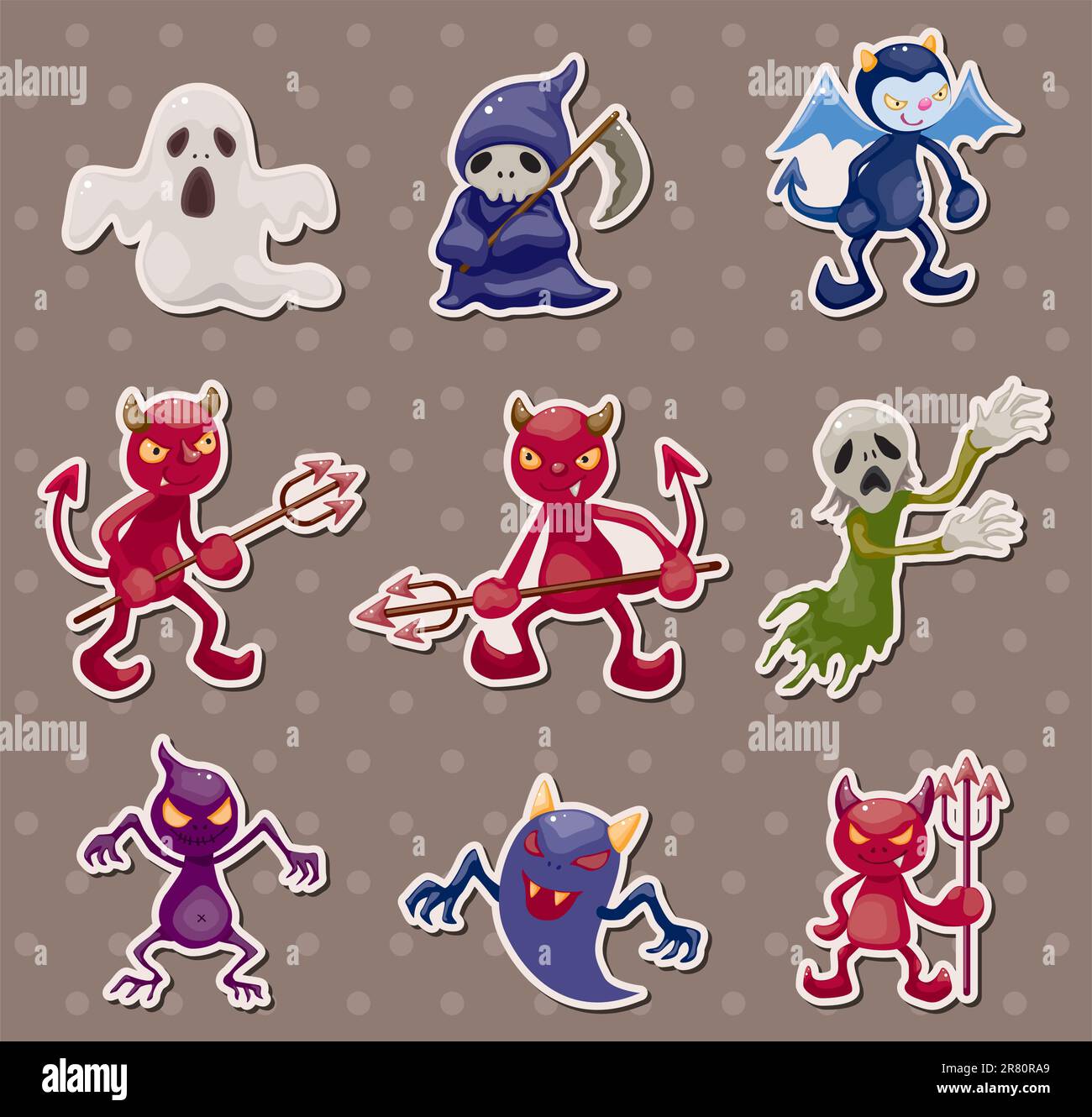ghost and devil stickers Stock Vector Image & Art - Alamy