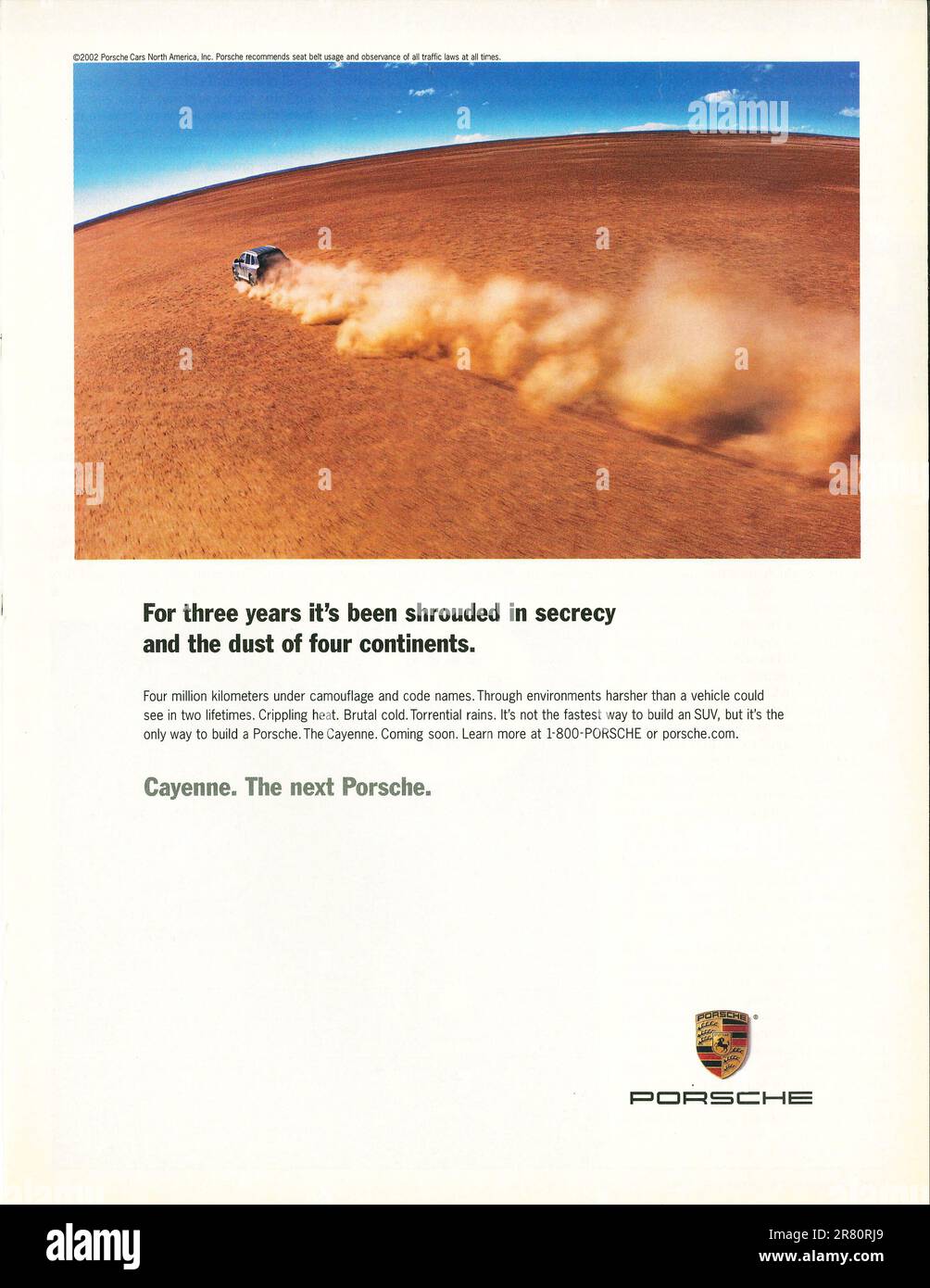 Porsche Cayenne advert in a magazine June 2002 Stock Photo - Alamy