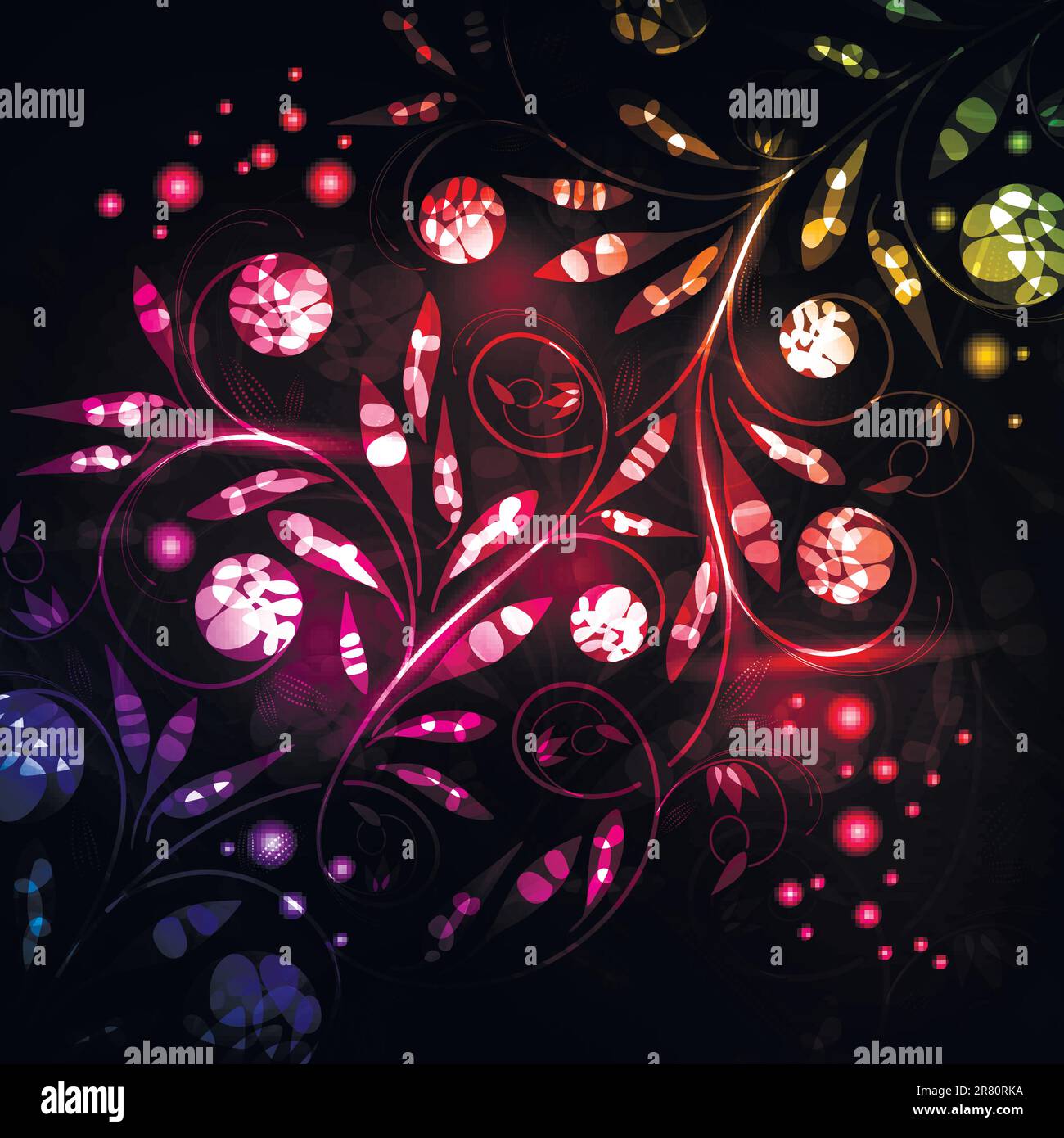 Neon floral design hi-res stock photography and images - Alamy