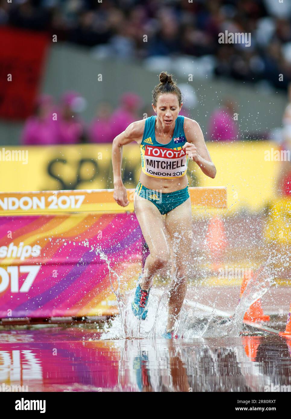 Victoria Mitchell participating in the 3000 Metres Steeplechase at the ...