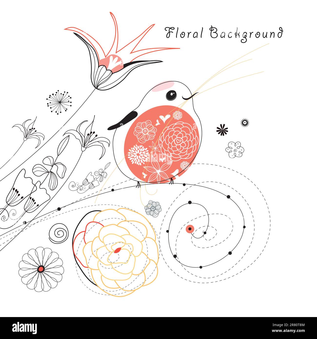 Red ornamental line Cut Out Stock Images & Pictures - Alamy