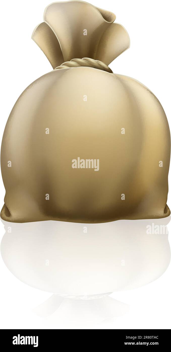 Illustration of a canvas sack tied with a rope Stock Vector Image & Art ...