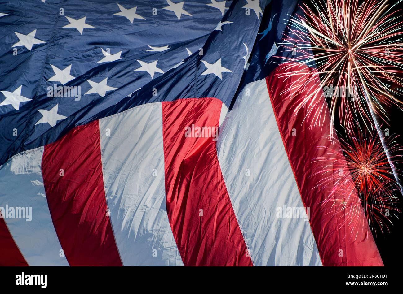 USA Flag on Fireworks Background. 4th of July Independence Day ...