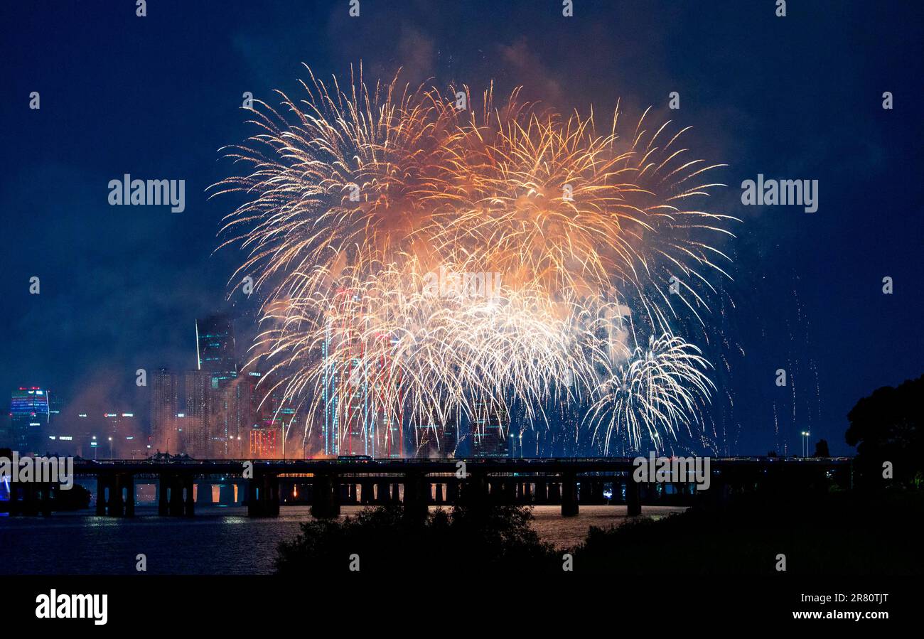 BTS' 10th Anniversary Festa, June 17, 2023 : A firework display over ...