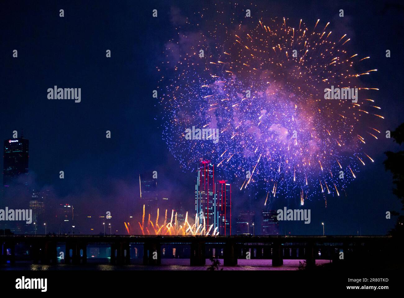 BTS' 10th Anniversary Festa, June 17, 2023 : A firework display over ...