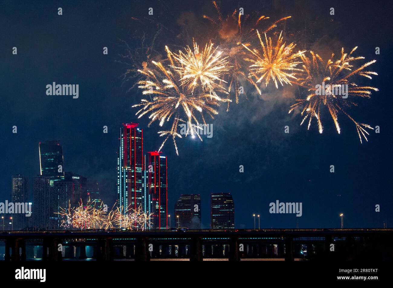 BTS' 10th Anniversary Festa, June 17, 2023 : A firework display over ...
