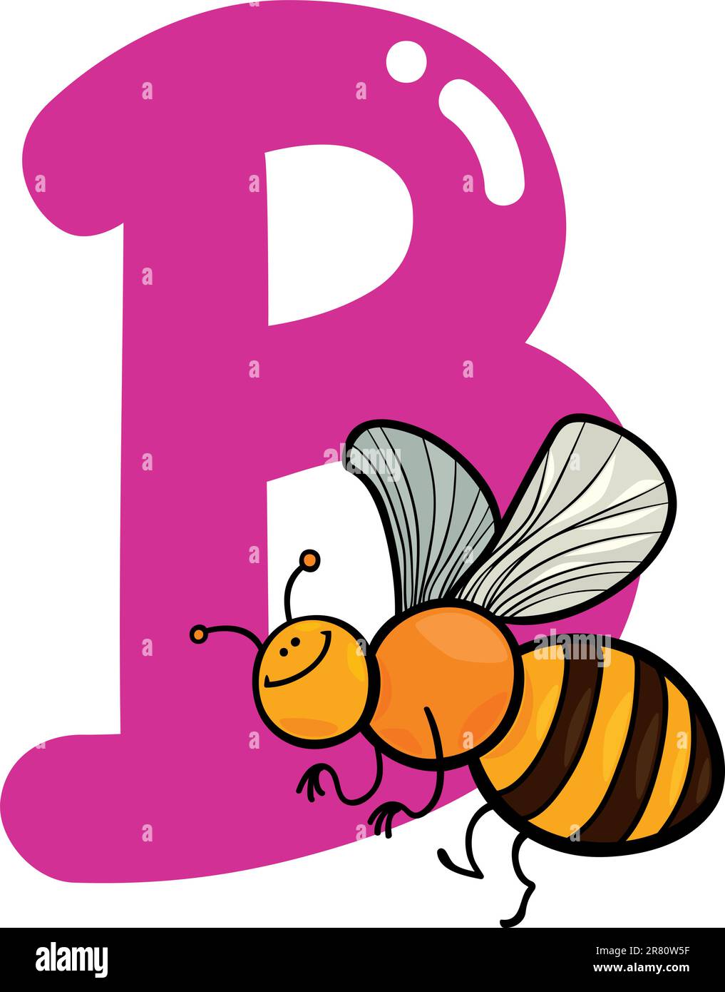 cartoon illustration of B letter for bee Stock Vector Image & Art - Alamy