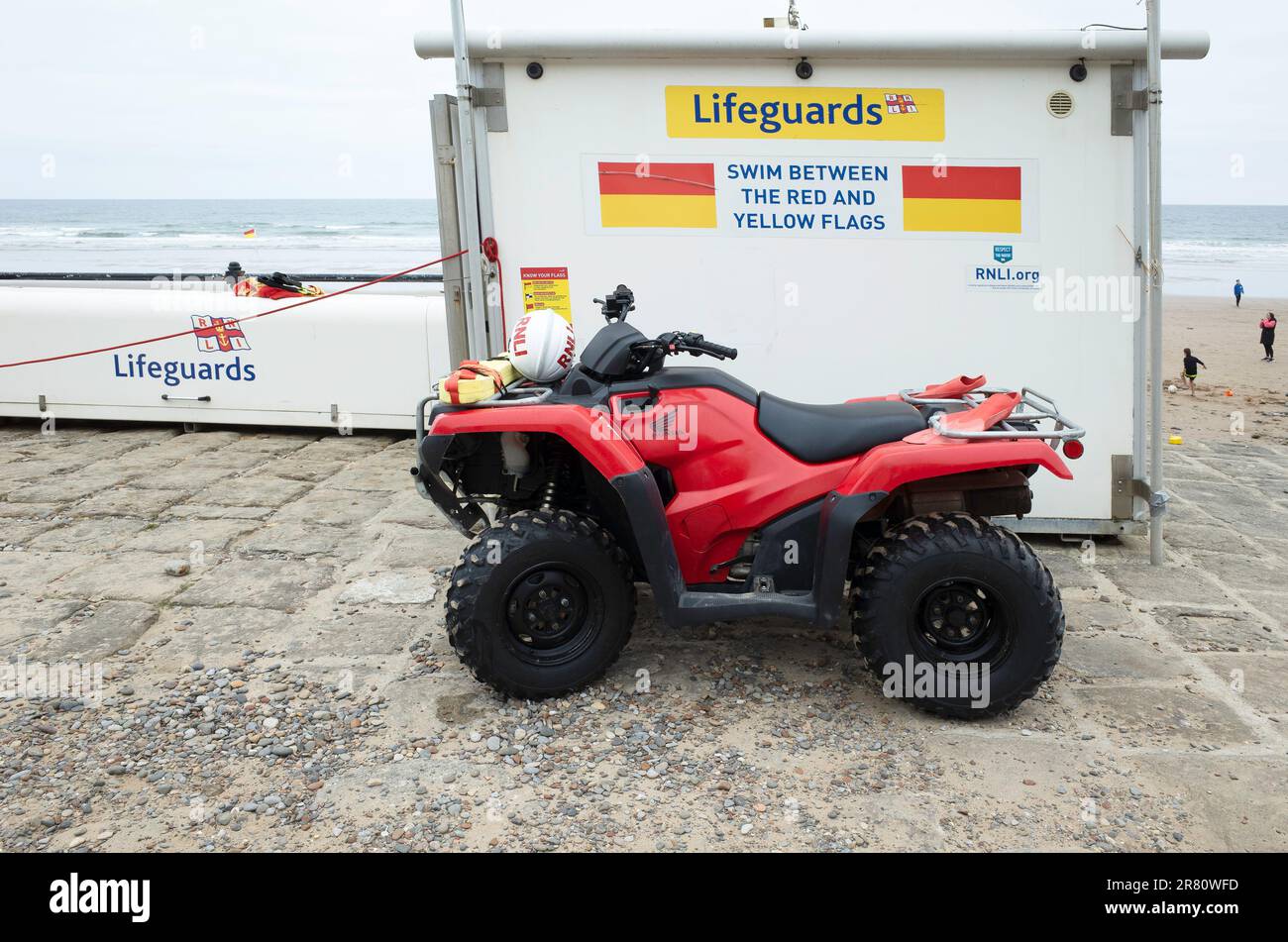 Lifeguards beach safety look out with equipment RNLI Saltburn by the ...