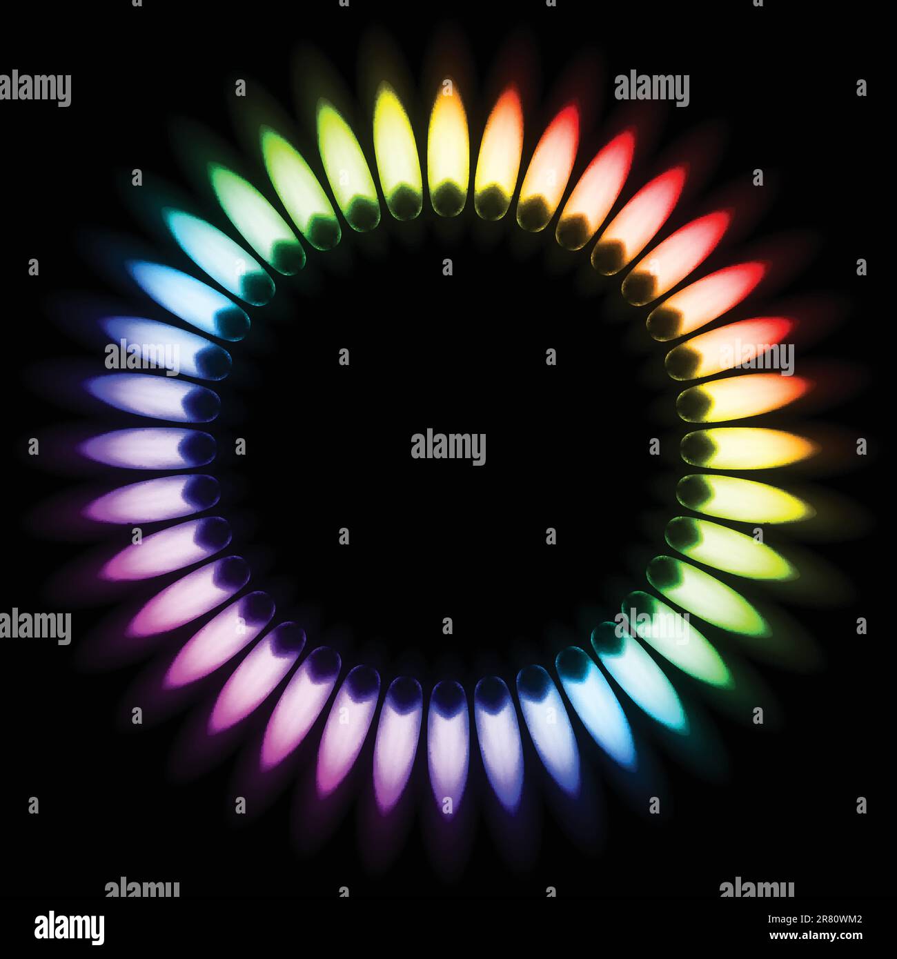 Color Gas Flame. Illustration on black background Stock Vector Image ...