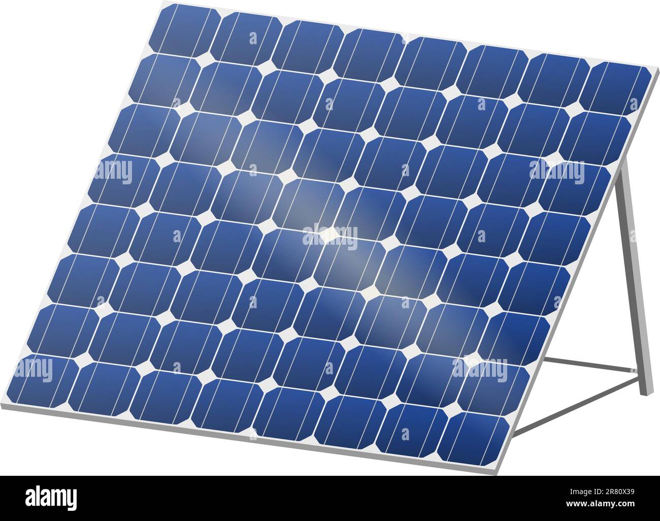 Blue photovoltaic panel with reflection in 3D Stock Vector Image & Art ...