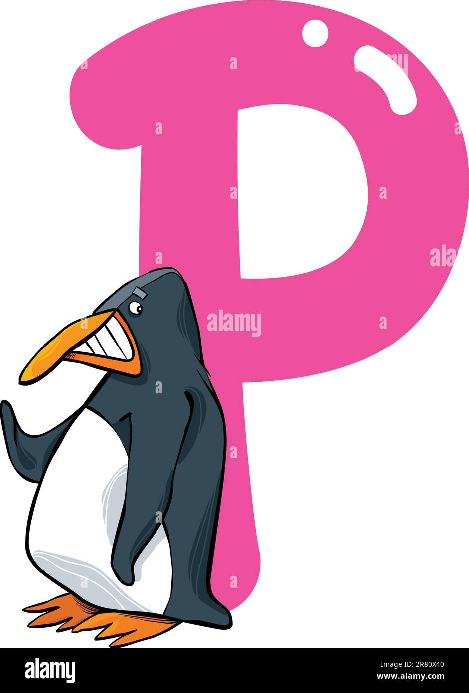 cartoon illustration of P letter for penguin Stock Vector Image & Art ...