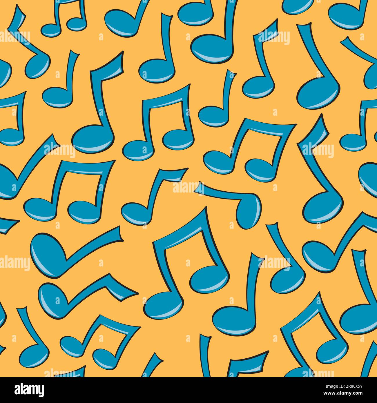 A seamless pattern of fun blue music notes Stock Vector Image & Art - Alamy