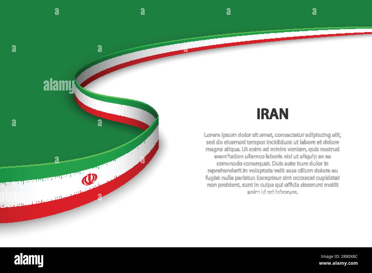 Wave flag of Iran with copyspace background. Banner or ribbon vector ...