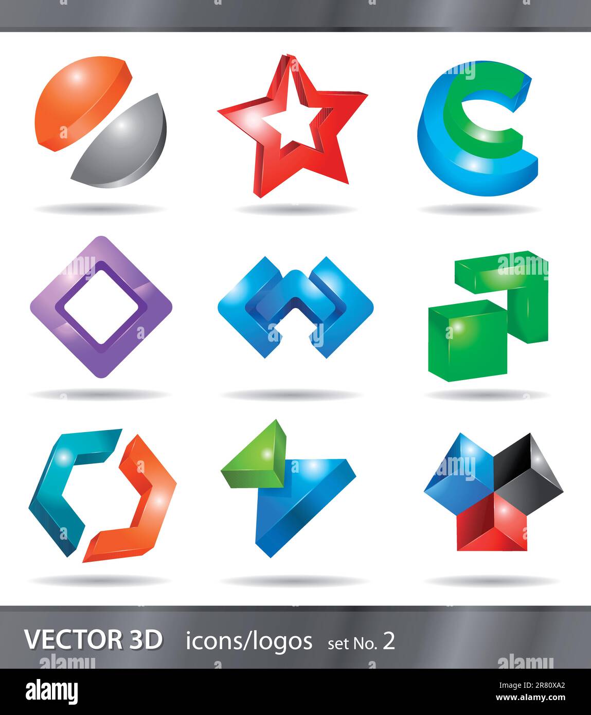 set of 3d icons or logos designs for branding Stock Vector Image & Art ...