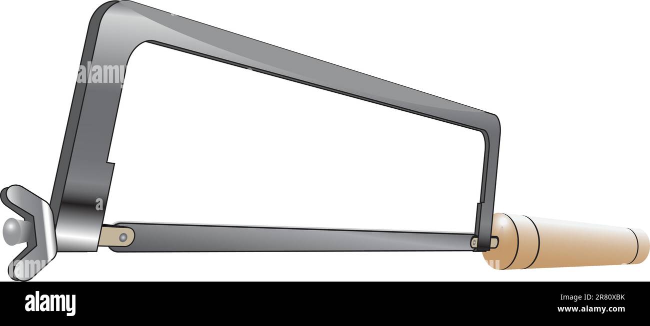 Hacksaw with a wooden handle. Vector illustration Stock Vector Image ...