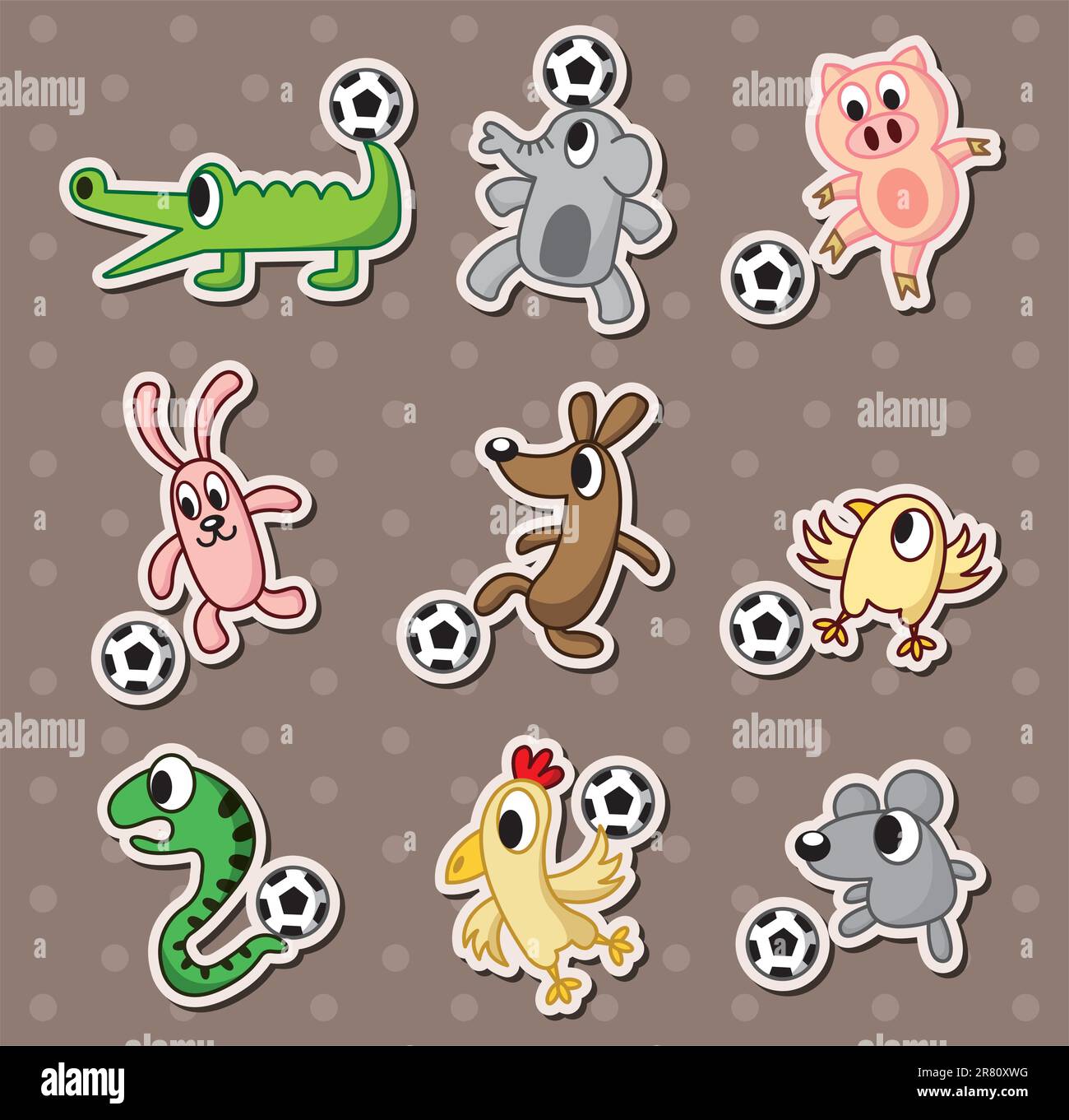 animal football stickers/soccer ball stickers Stock Vector Image & Art ...