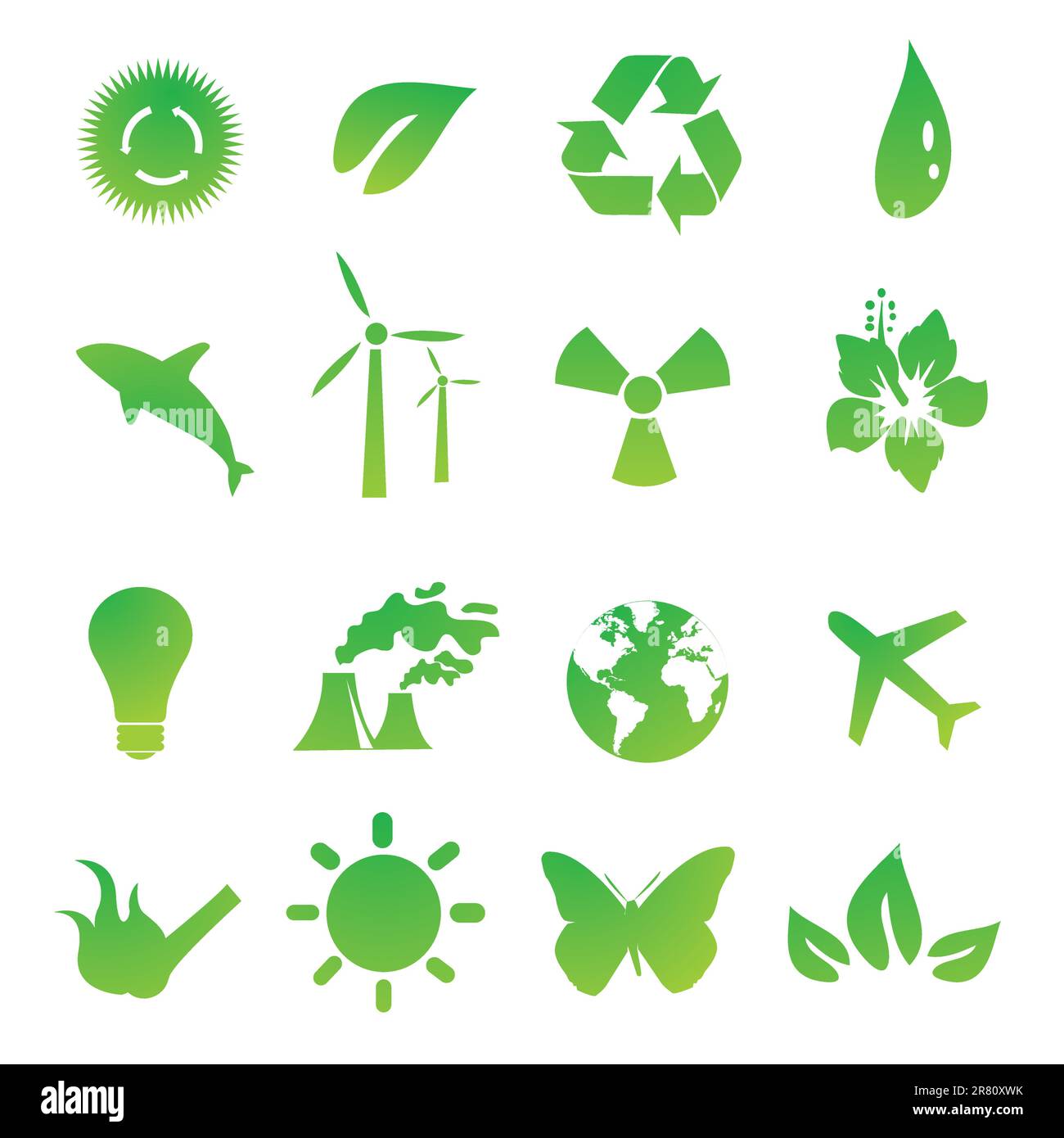 Set of green environmental vector icons Stock Vector Image & Art - Alamy