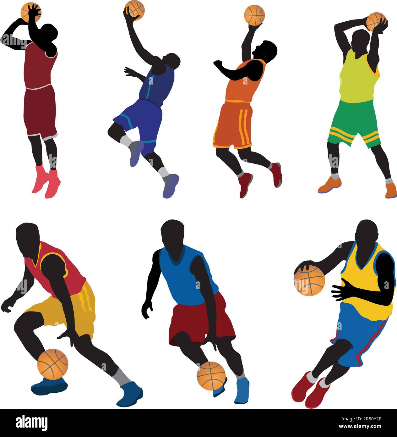 Basketball players action Stock Vector Images - Alamy