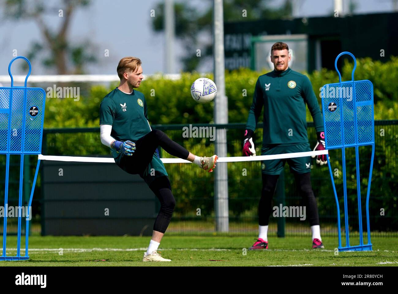 Republic of Ireland goalkeeper Caoimhin Kelleher during a training ...