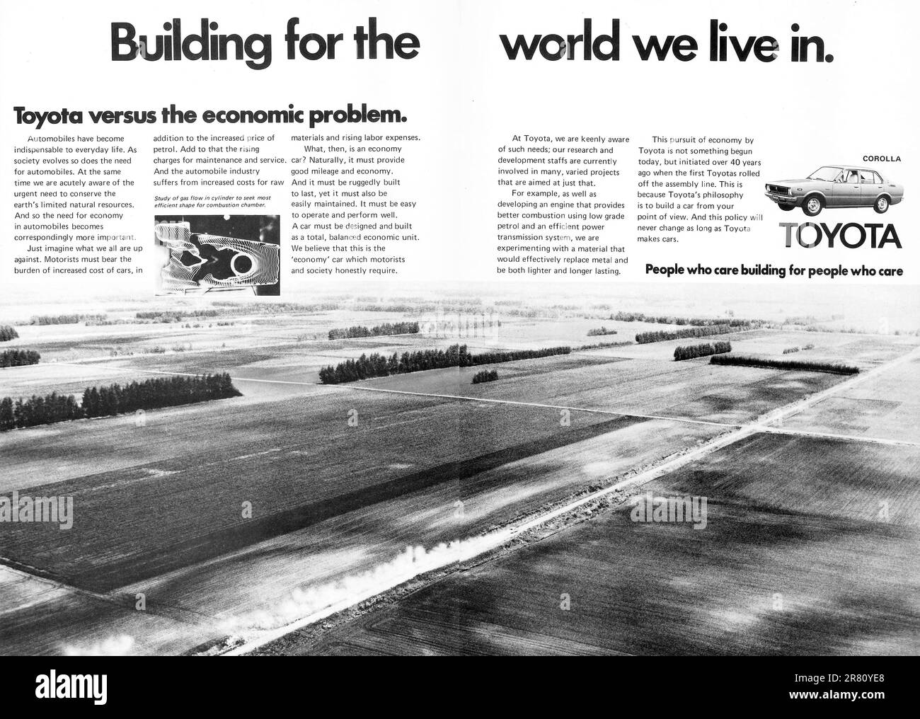 Toyota Corolla advert in a magazine 1977 Stock Photo - Alamy