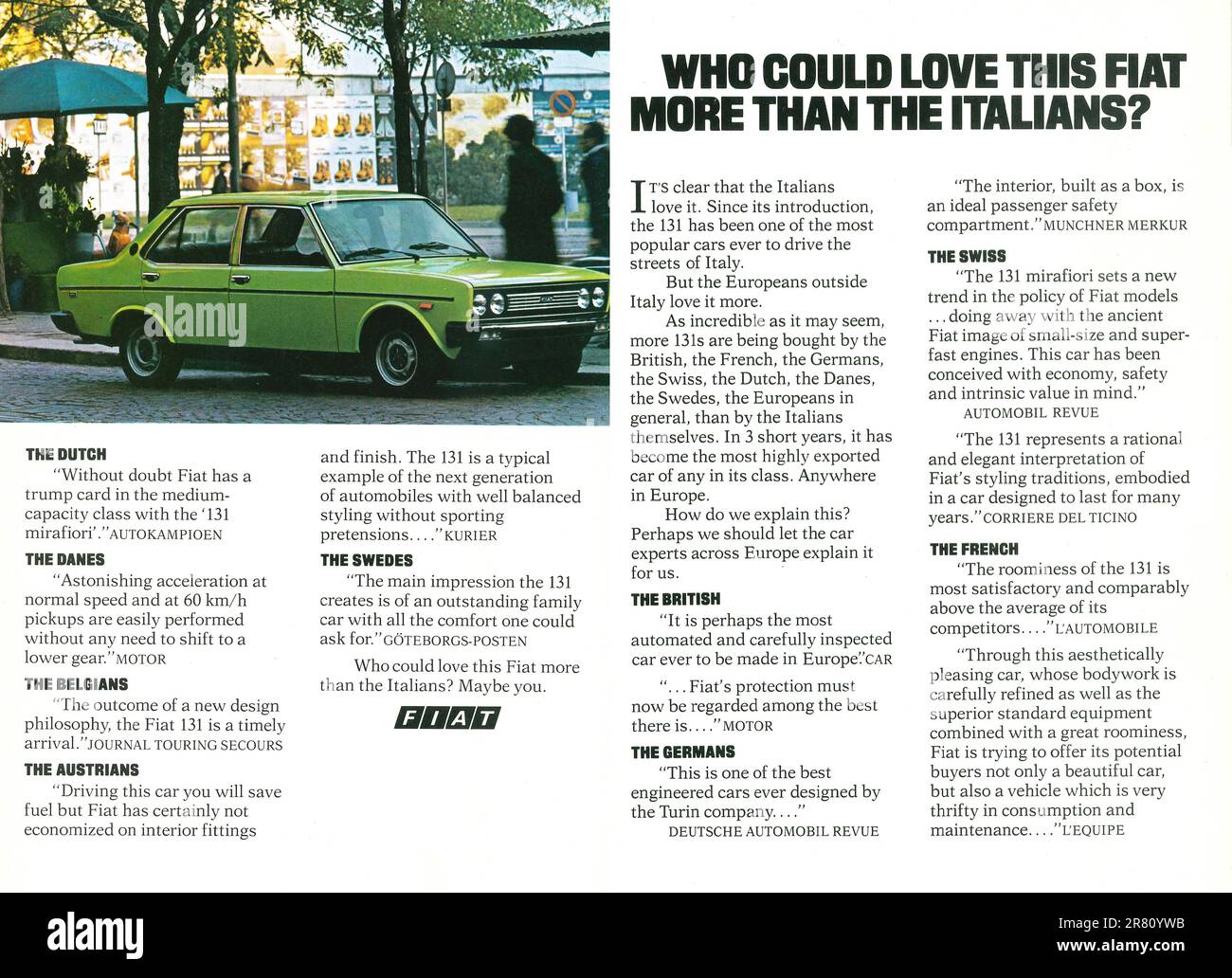 FIAT advert in a magazine 1977 Stock Photo - Alamy