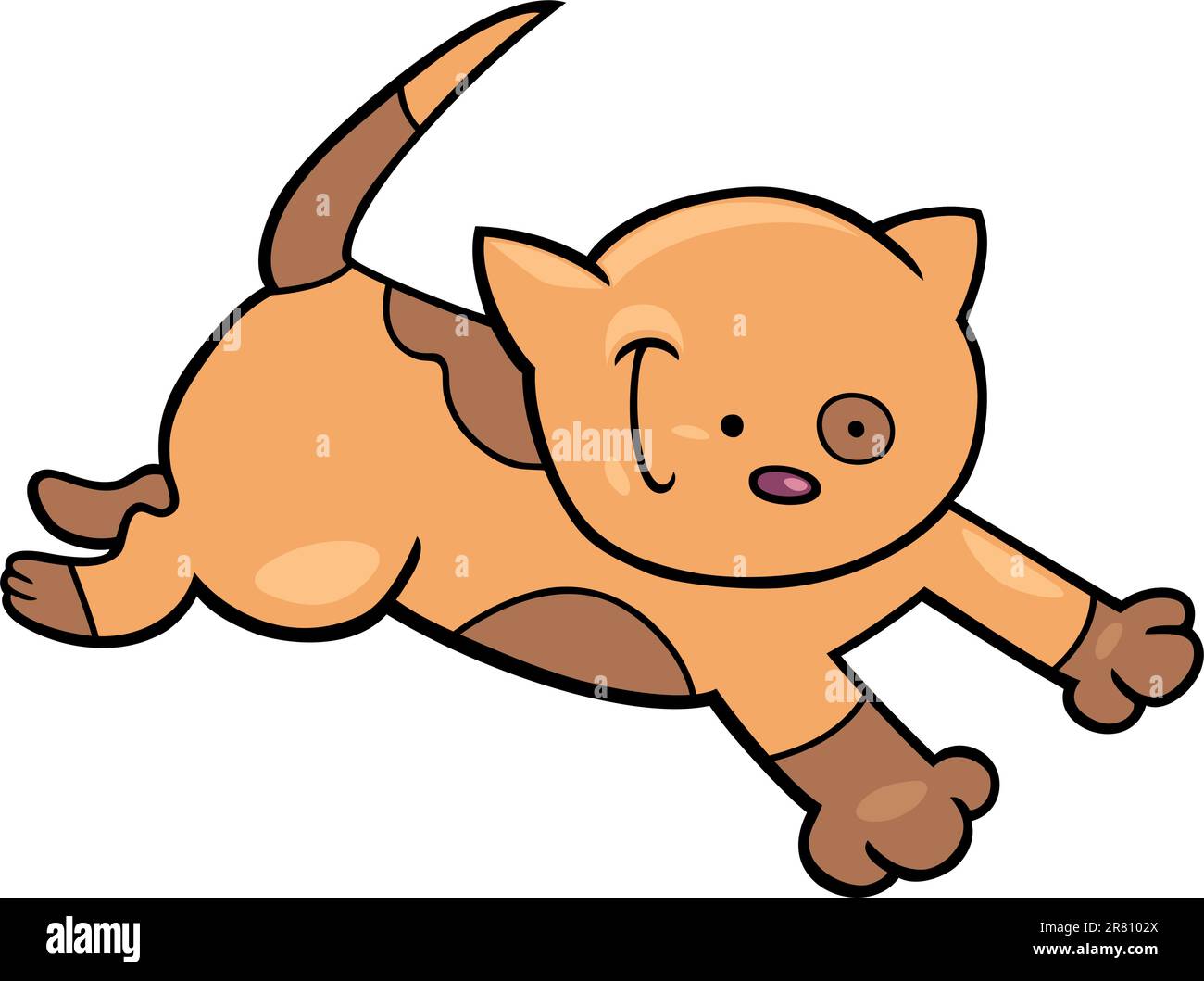 cartoon illustration of cute running spotted kitten Stock Vector Image ...