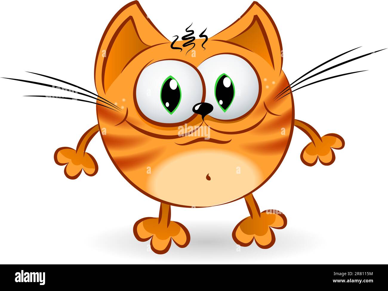 Happy cartoon ginger cat. Illustration on white background for design ...