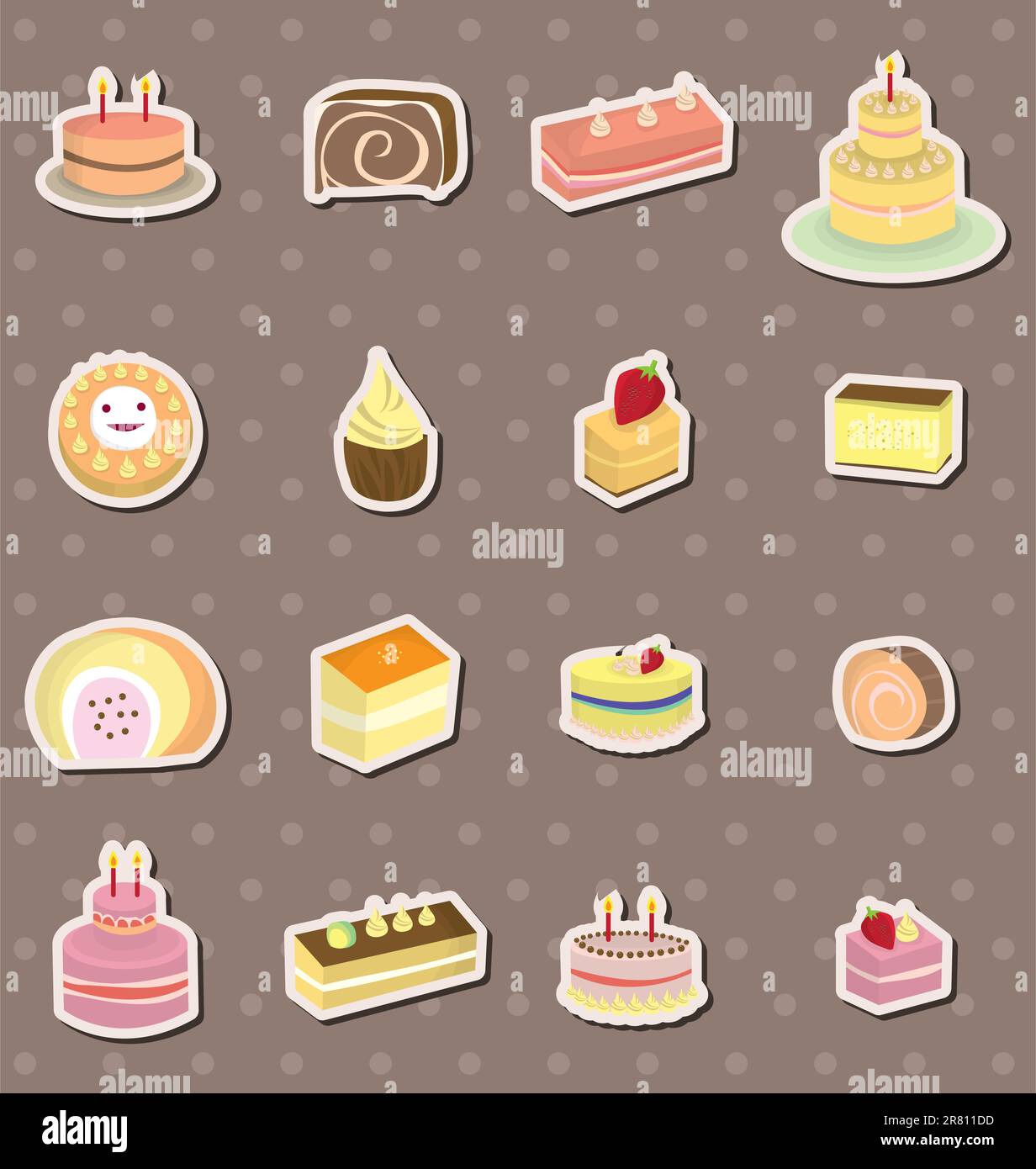 Happy birthday stickers Stock Vector Images - Alamy