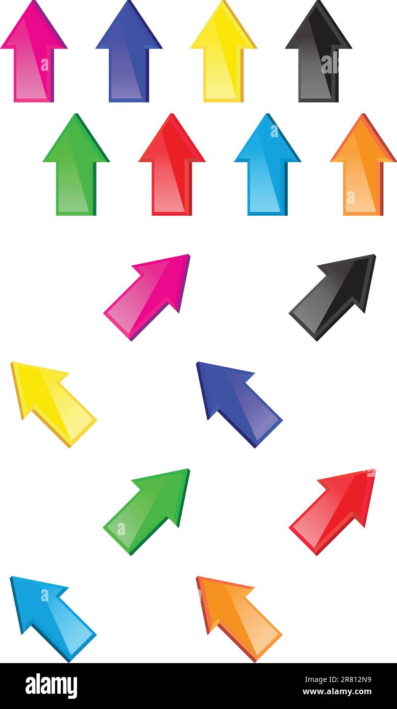 Colorful glossy arrows. Web elements. Vector Stock Vector Image & Art - Alamy