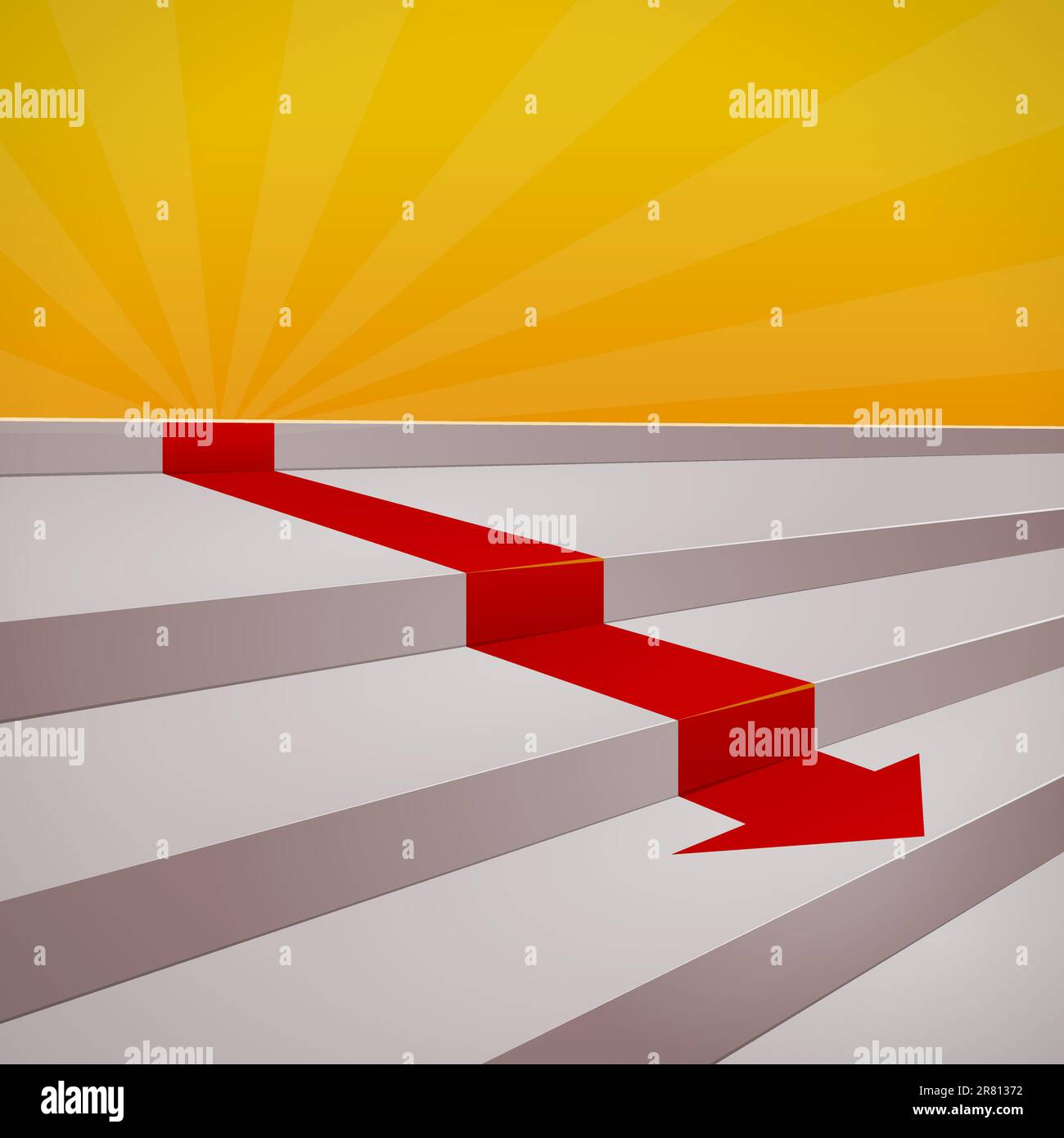 Decreasing diagram of red arrow and several steps Stock Vector Image ... Decreasing diagram of red arrow and several steps Stock Vector Image ...